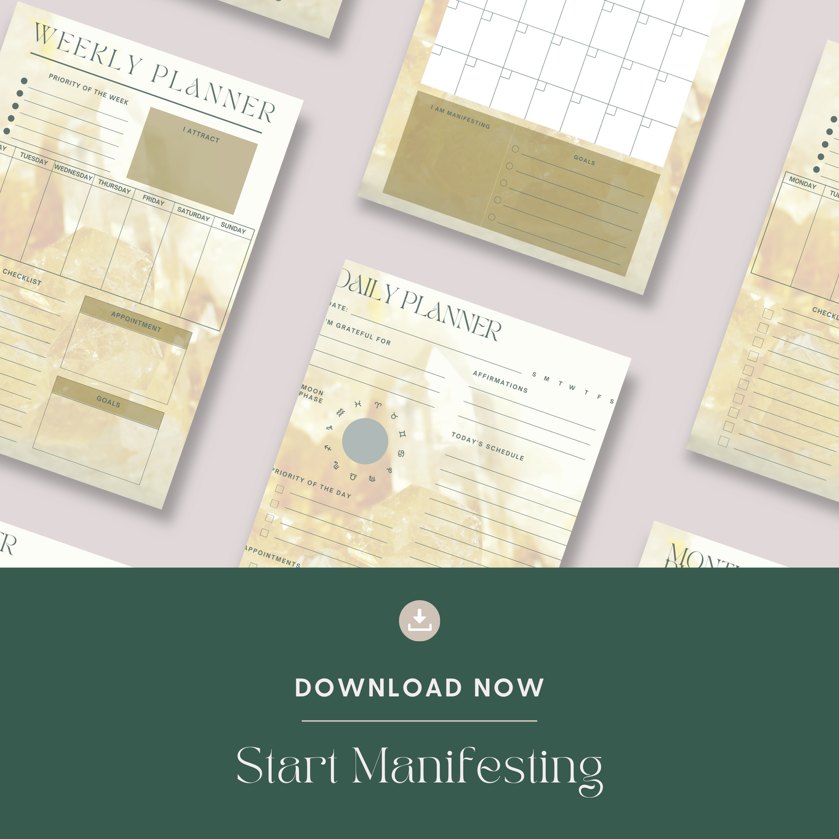 Manifest Your Dream Life | Daily, Weekly, and Monthly Planner Featuring ...